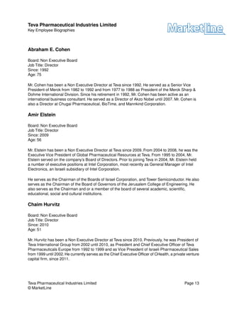 Teva pharmaceutical industries limited | PDF