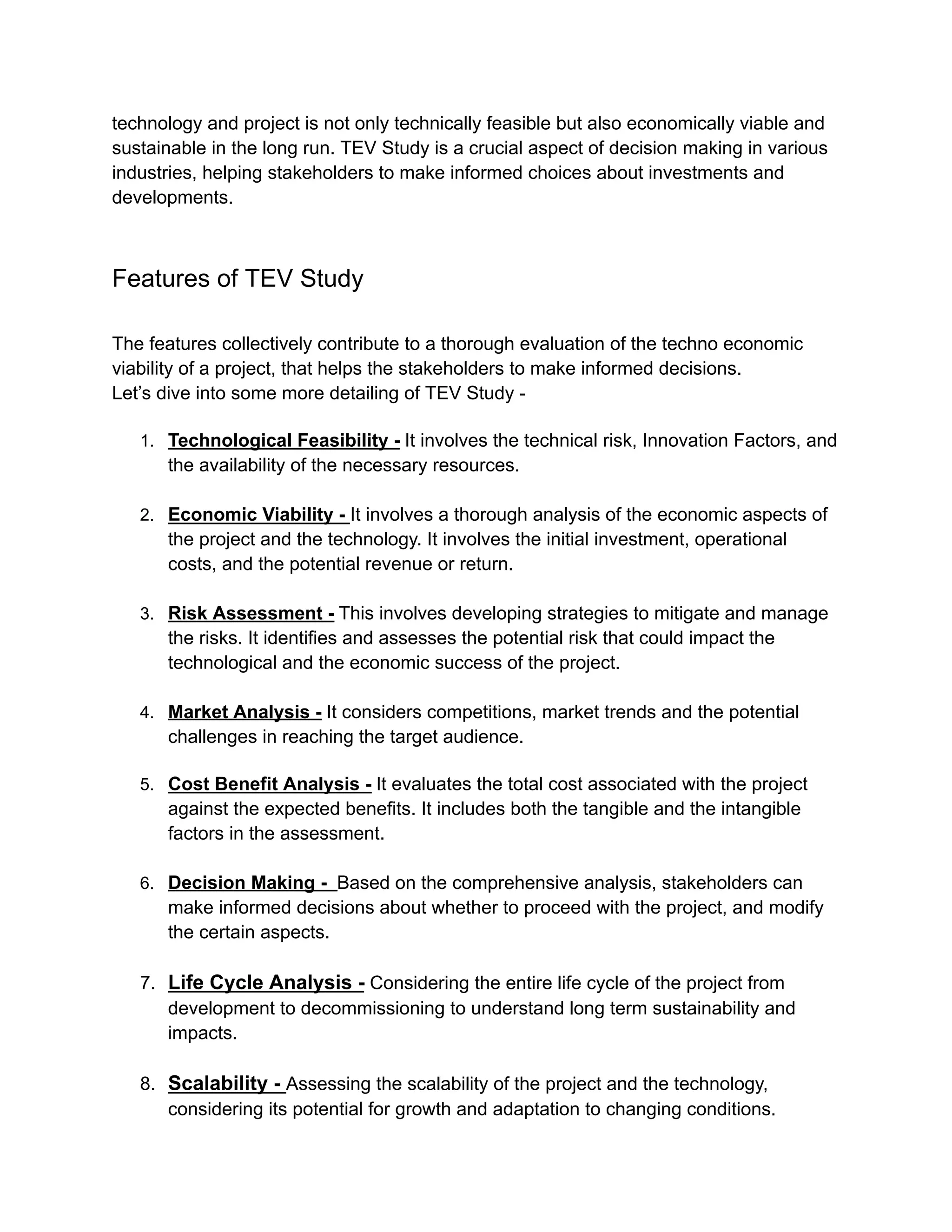 TEV Study (Techno Economic Viability) - A Guidance | PDF