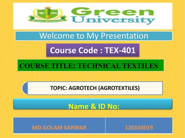 Agrotech-Agro textiles | PPTX