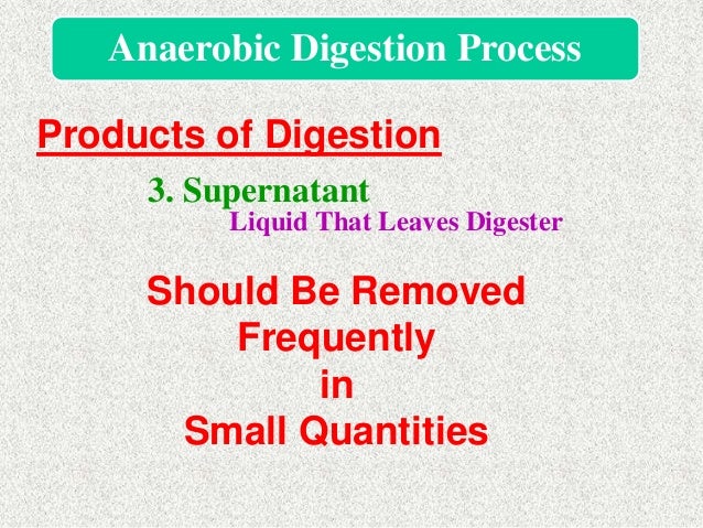 ANAEROBIC SLUDGE DIGESTION PROCESS