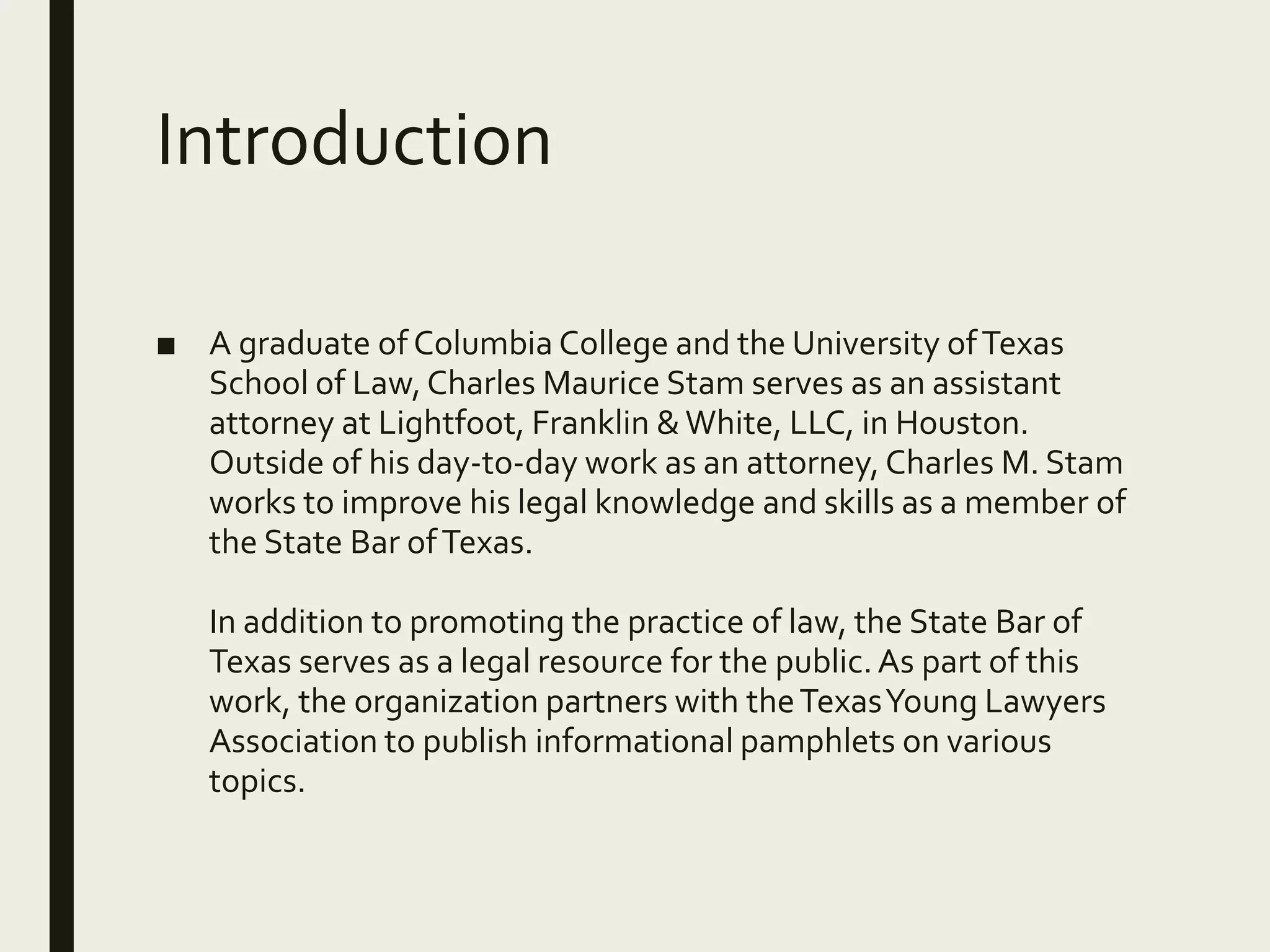 Educational Resources at the State Bar of Texas | PPTX