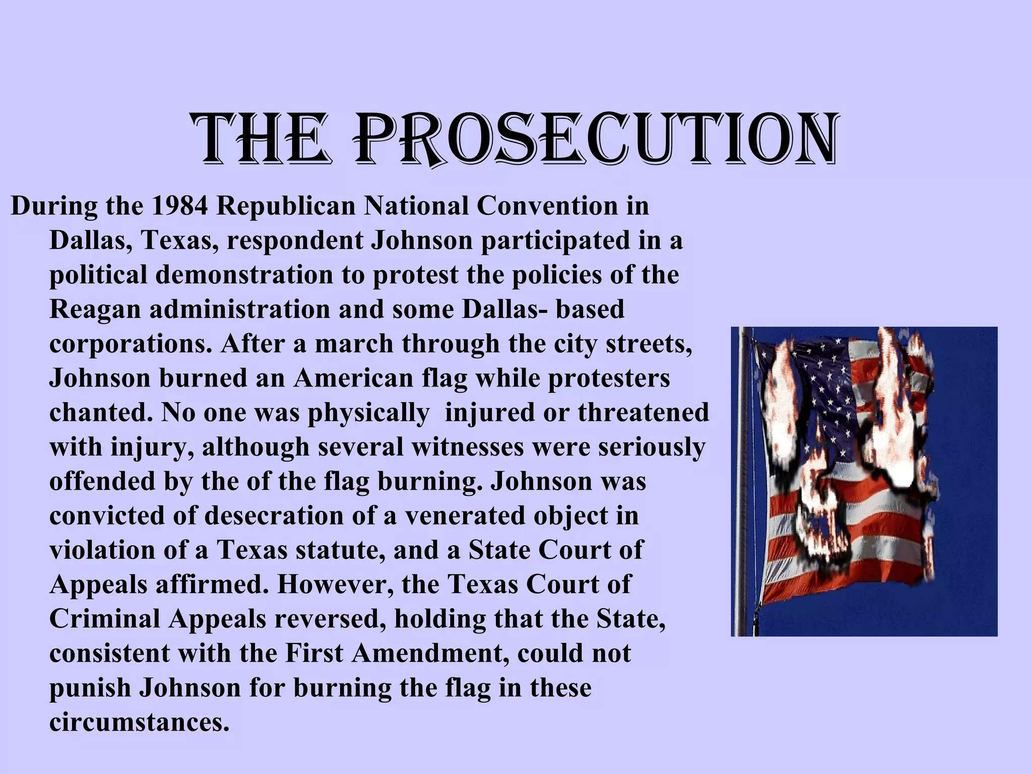 Texas Vs Johnson | PPT