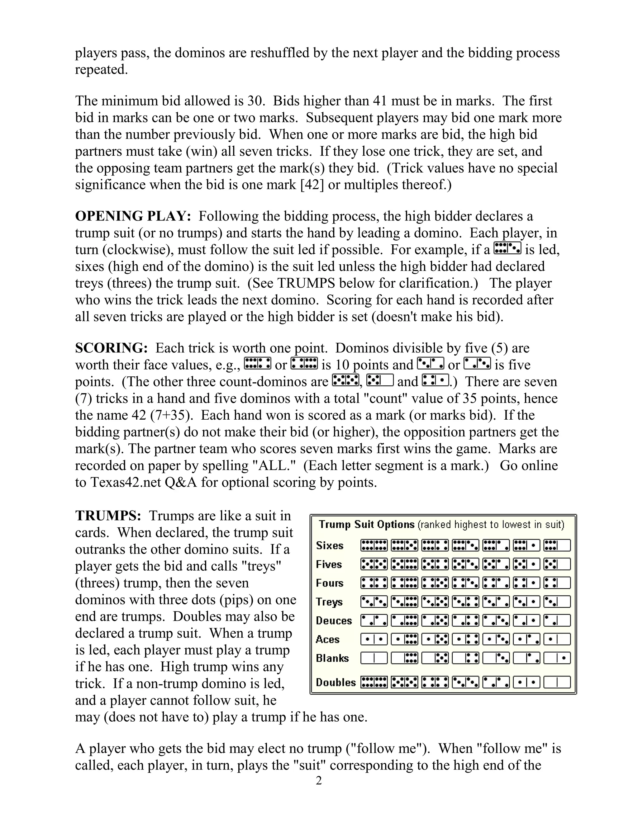 Texas 42 Dominos | PDF