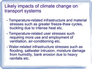 Transport System Resilience in a Climate Change World | PDF