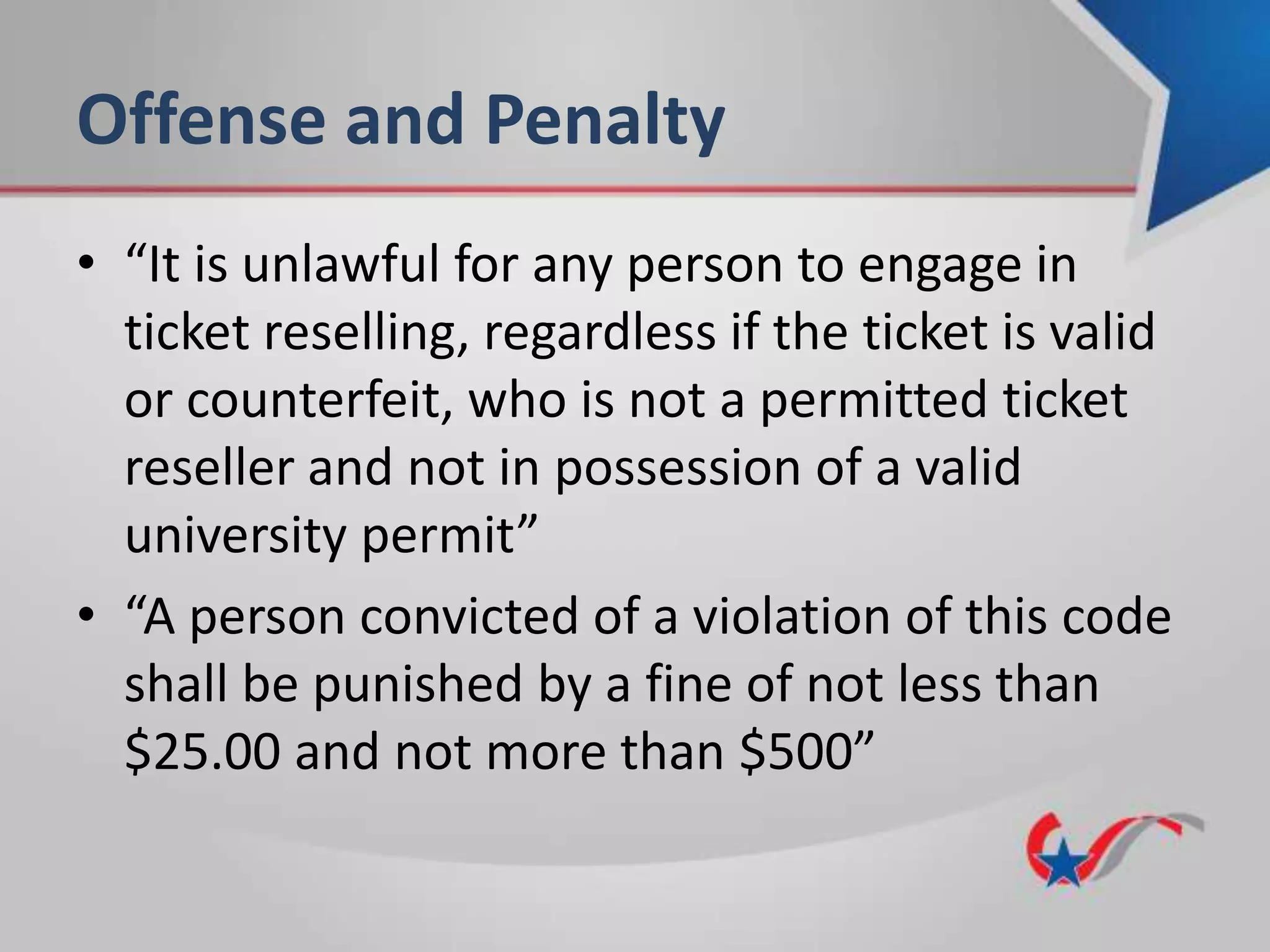 Texas A&M Game Ticket Ordinance | PPT