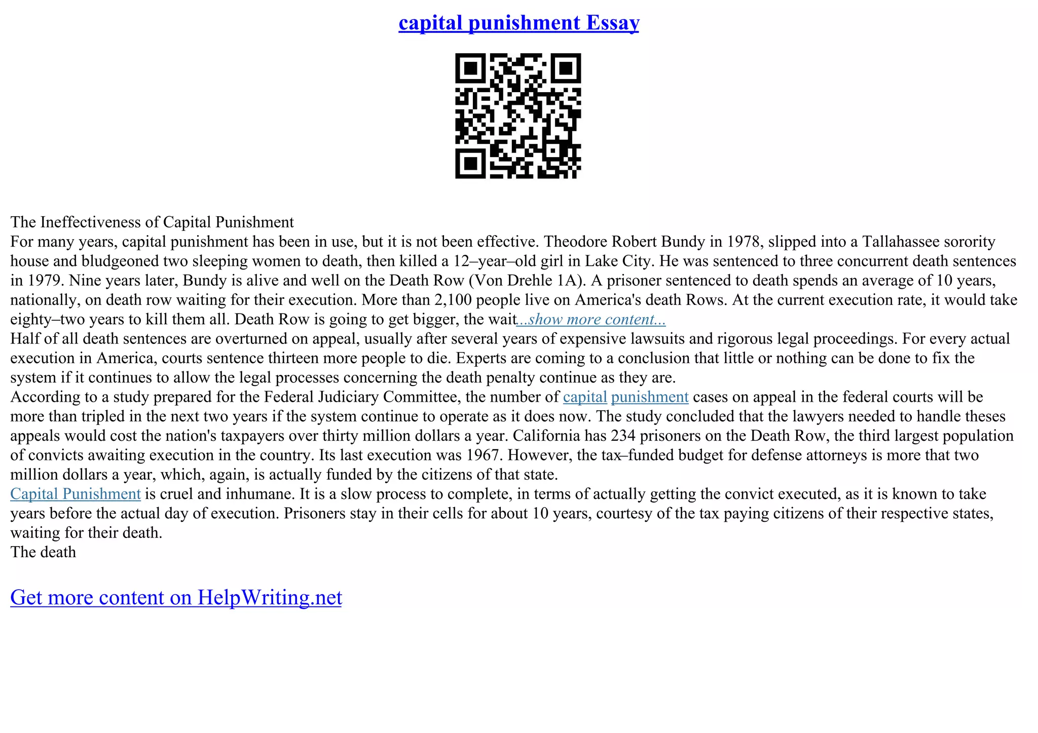 Texas And The Death Penalty Essay | PDF