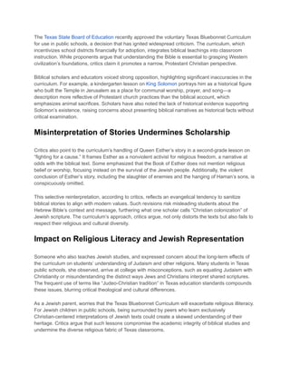 Texas Bluebonnet Curriculum Faces Criticism for Misrepresenting ...