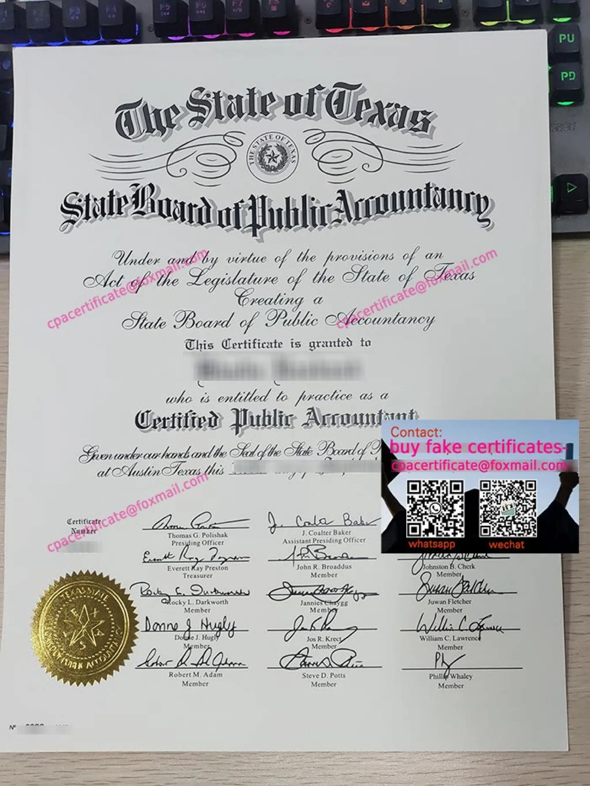 TEXAS CPA certificate | PDF