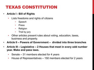 Texas government presentation | PPTX