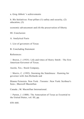 TEXAS GOVERNOR I. Introduction The Governor is just .docx