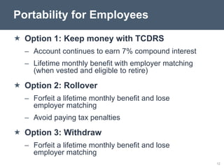 Texas County & Districts Retirement Systems | PPTX