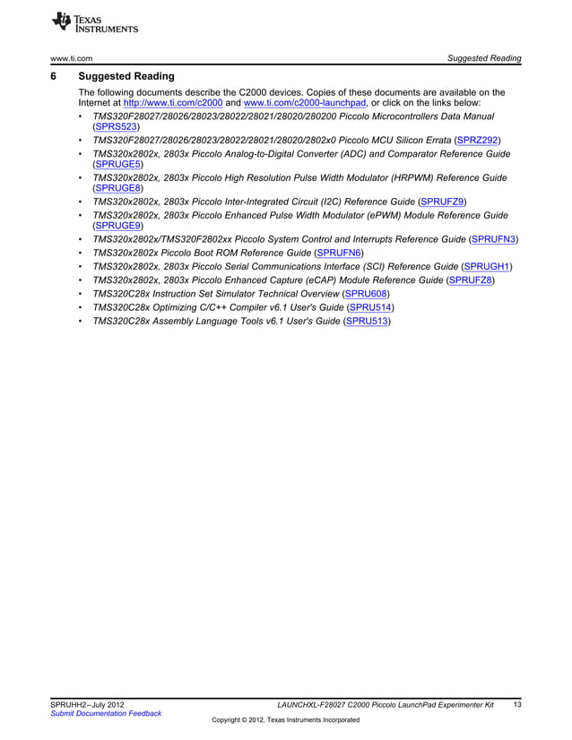 Texas instruments launchxl-f28027-datasheet | PDF | Operating Systems ...