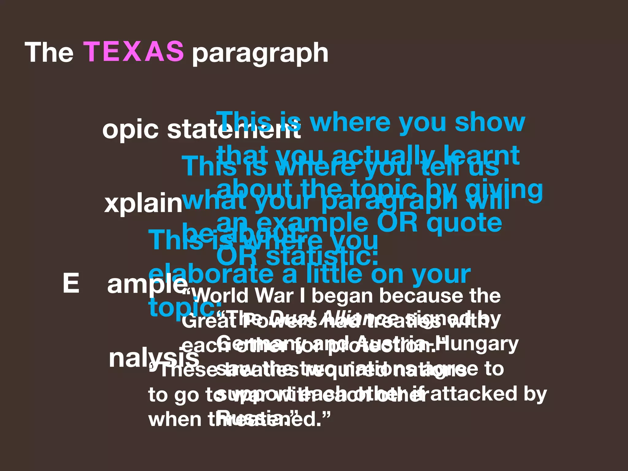 TEXAS paragraphs | PDF