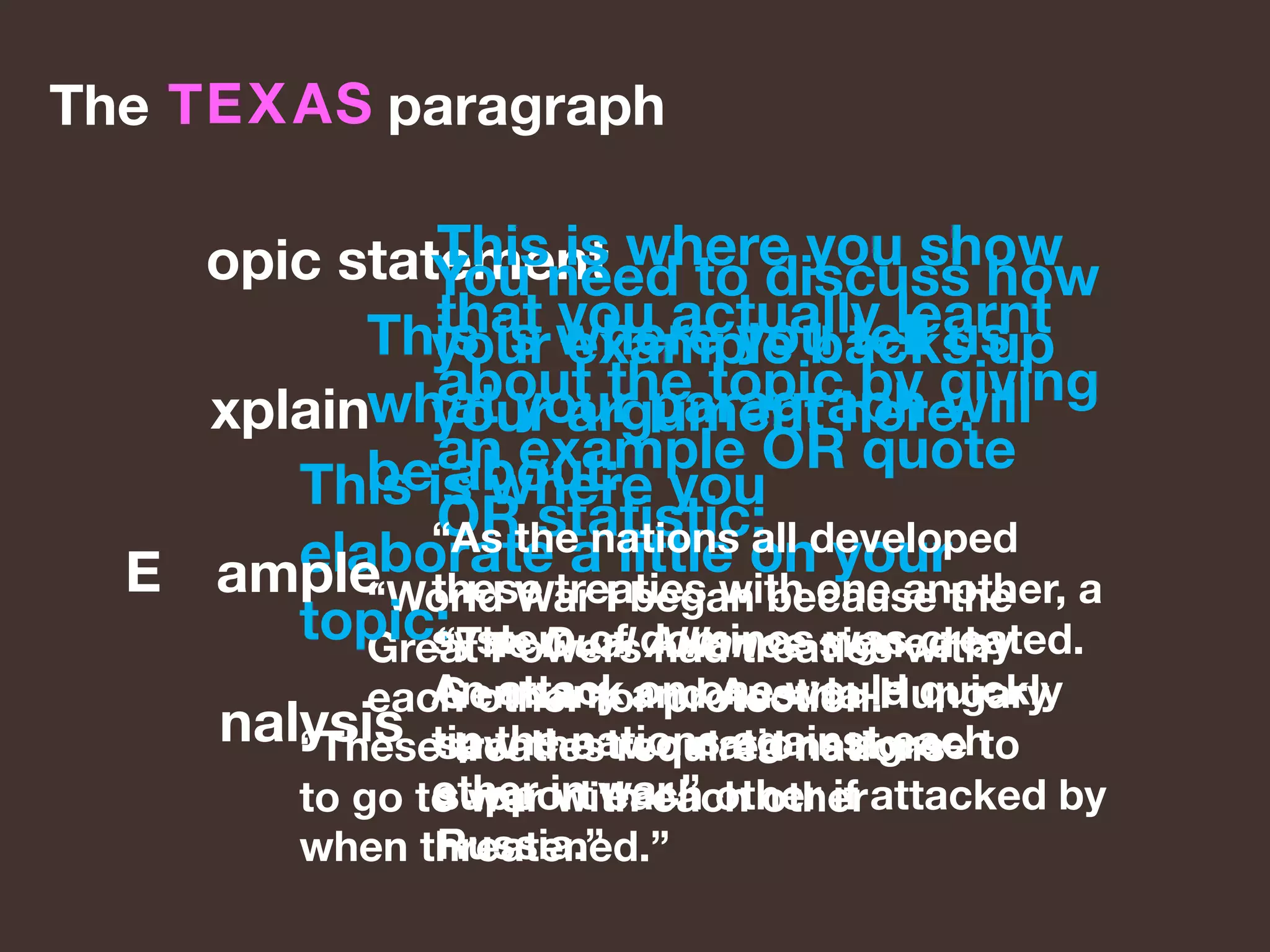 TEXAS paragraphs | PDF
