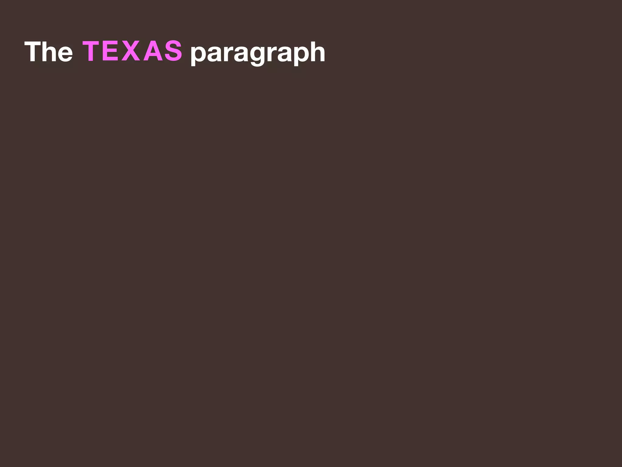TEXAS paragraphs | PDF