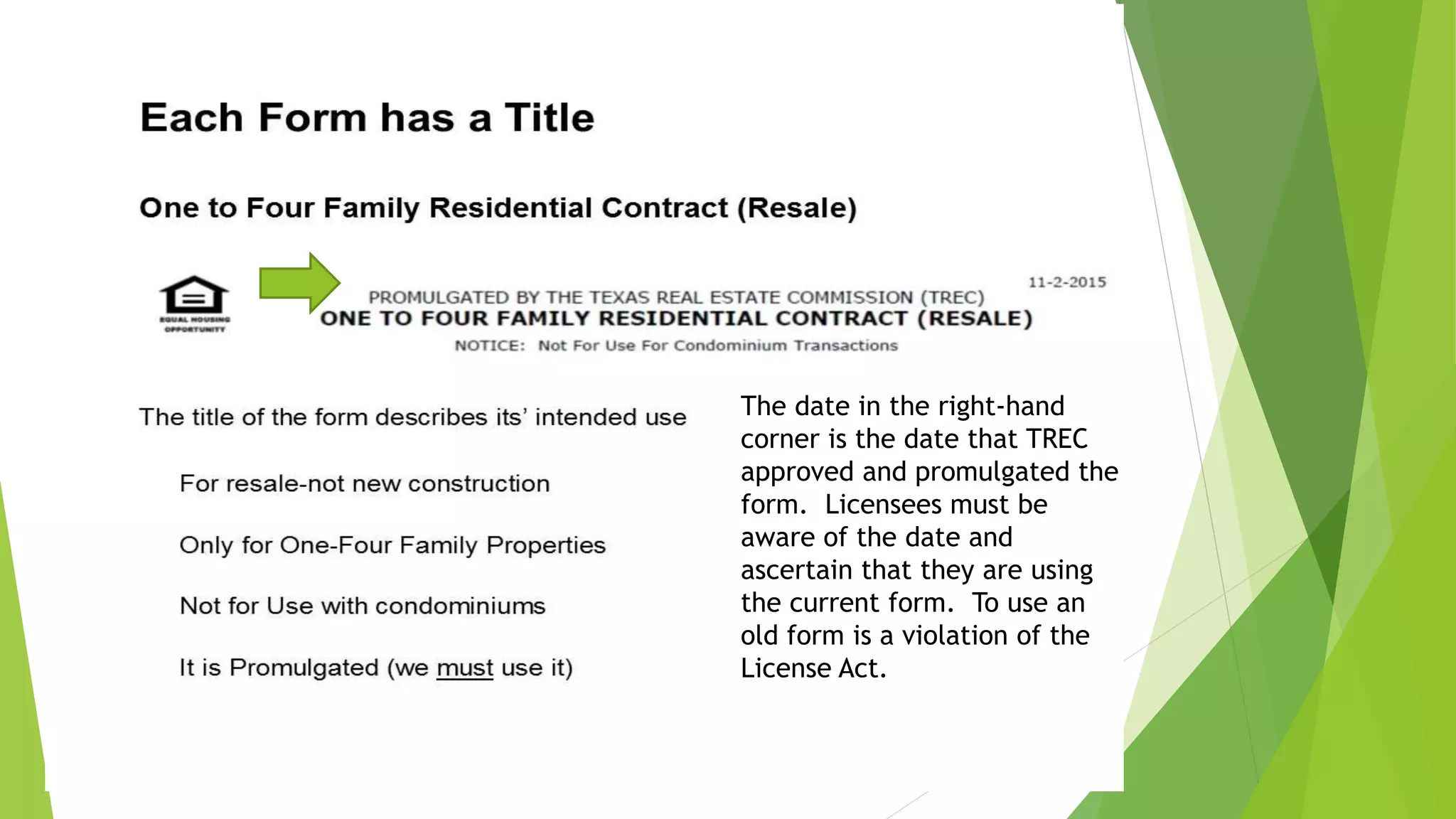 Texas Promulgated Contract Forms | PPTX