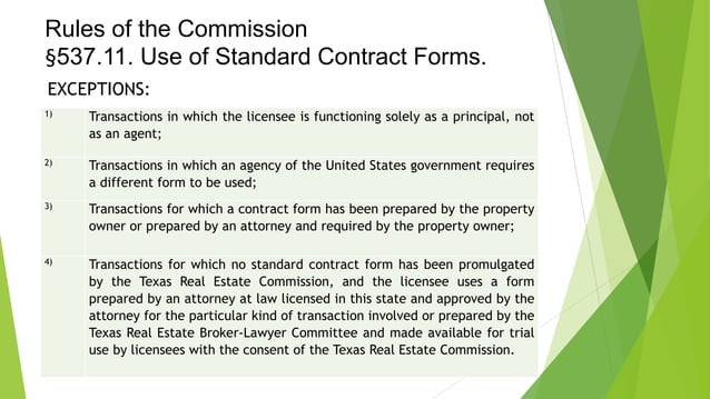 Texas Promulgated Contract Forms | PPTX