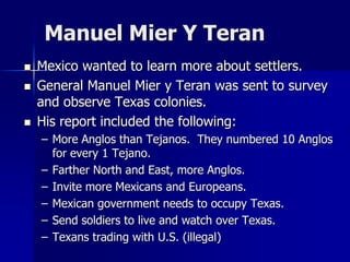 Texas Revolution Begins and Early Battles | PPTX