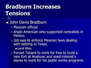 Texas Revolution Begins and Early Battles | PPTX