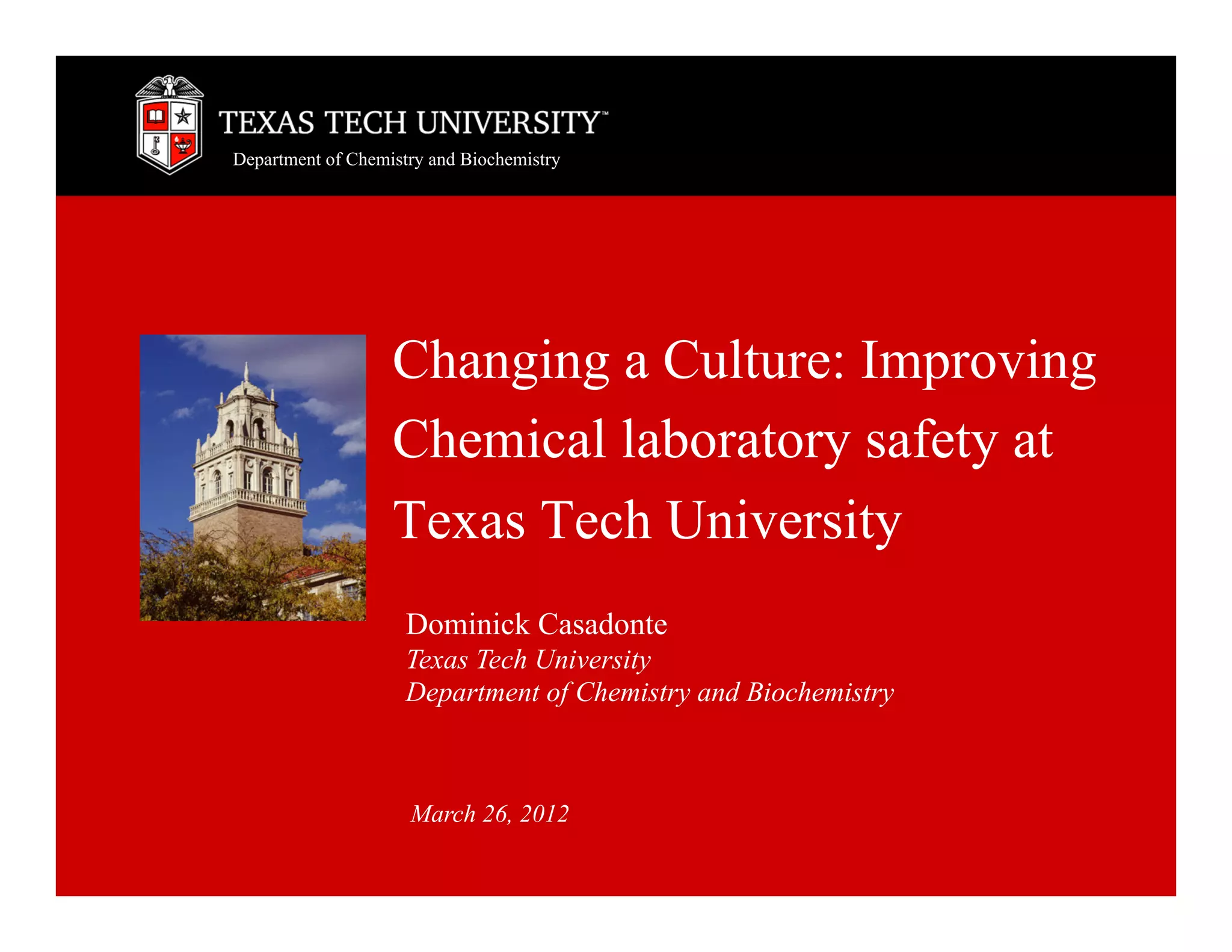 Texas tech changing a culture | PPT