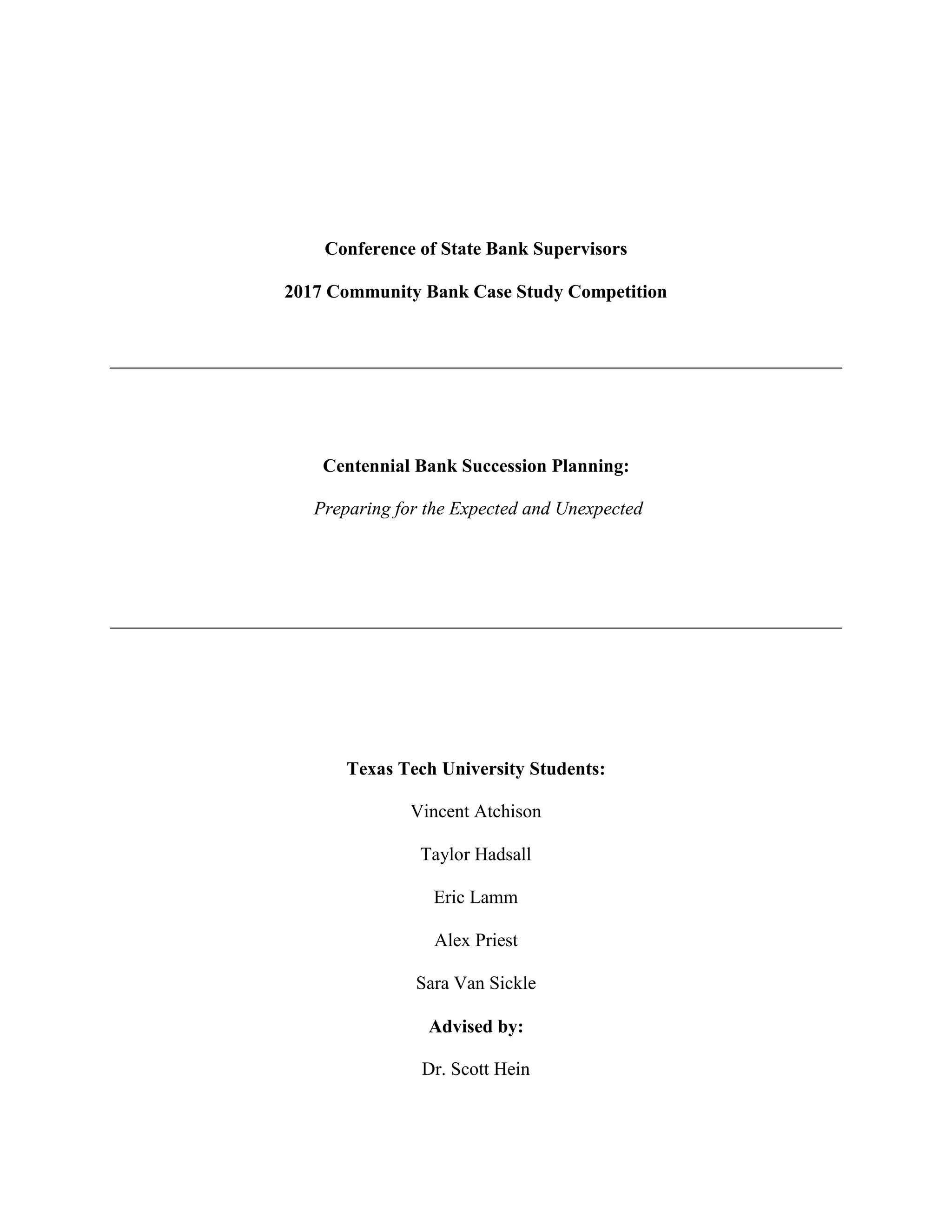 National CSBS Case Study Competition Paper | PDF