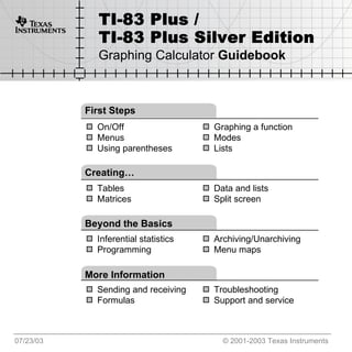Texas ti 83 plus se | PDF