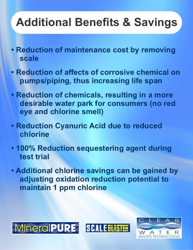 Chemical Savings Analysis & other Benefits