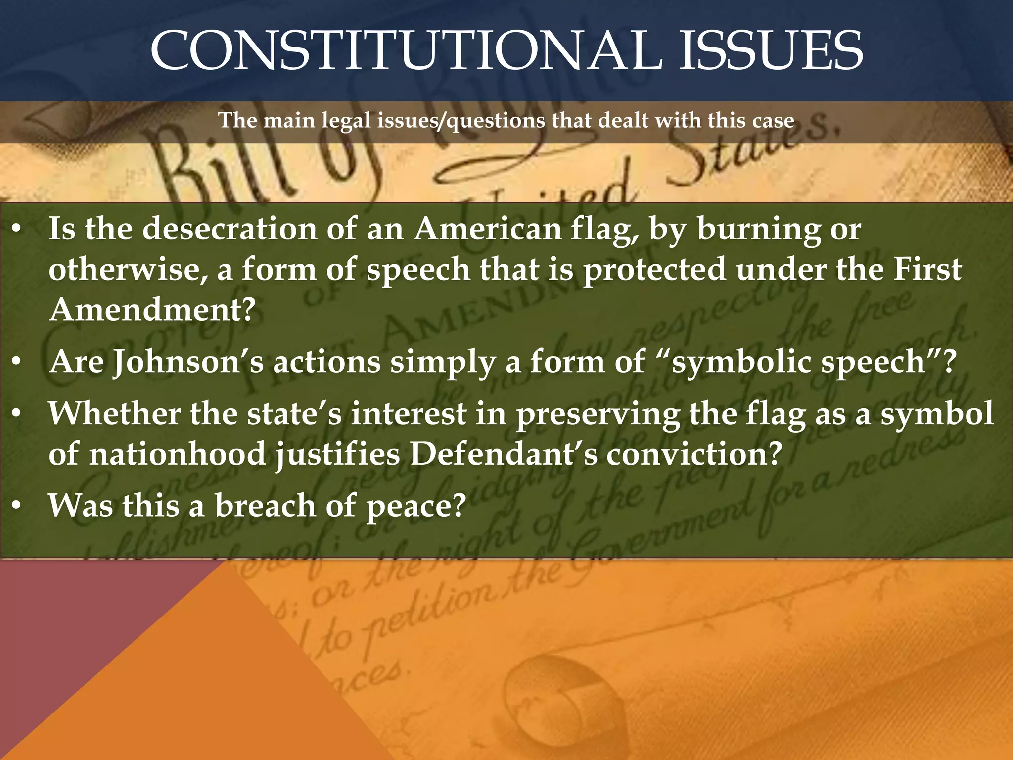 Texas v. Johnson (1989) | PPTX