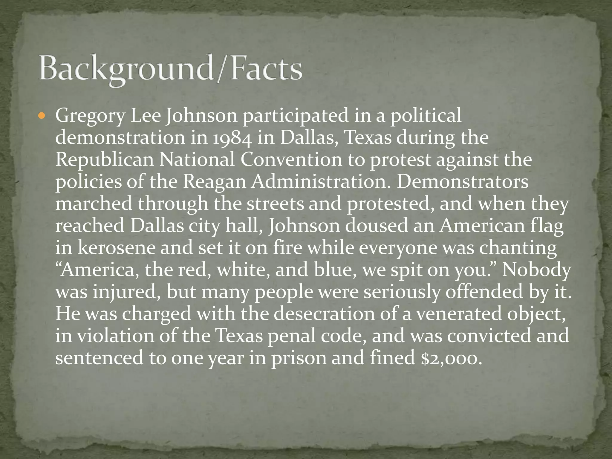 Texas v. johnson | PPTX