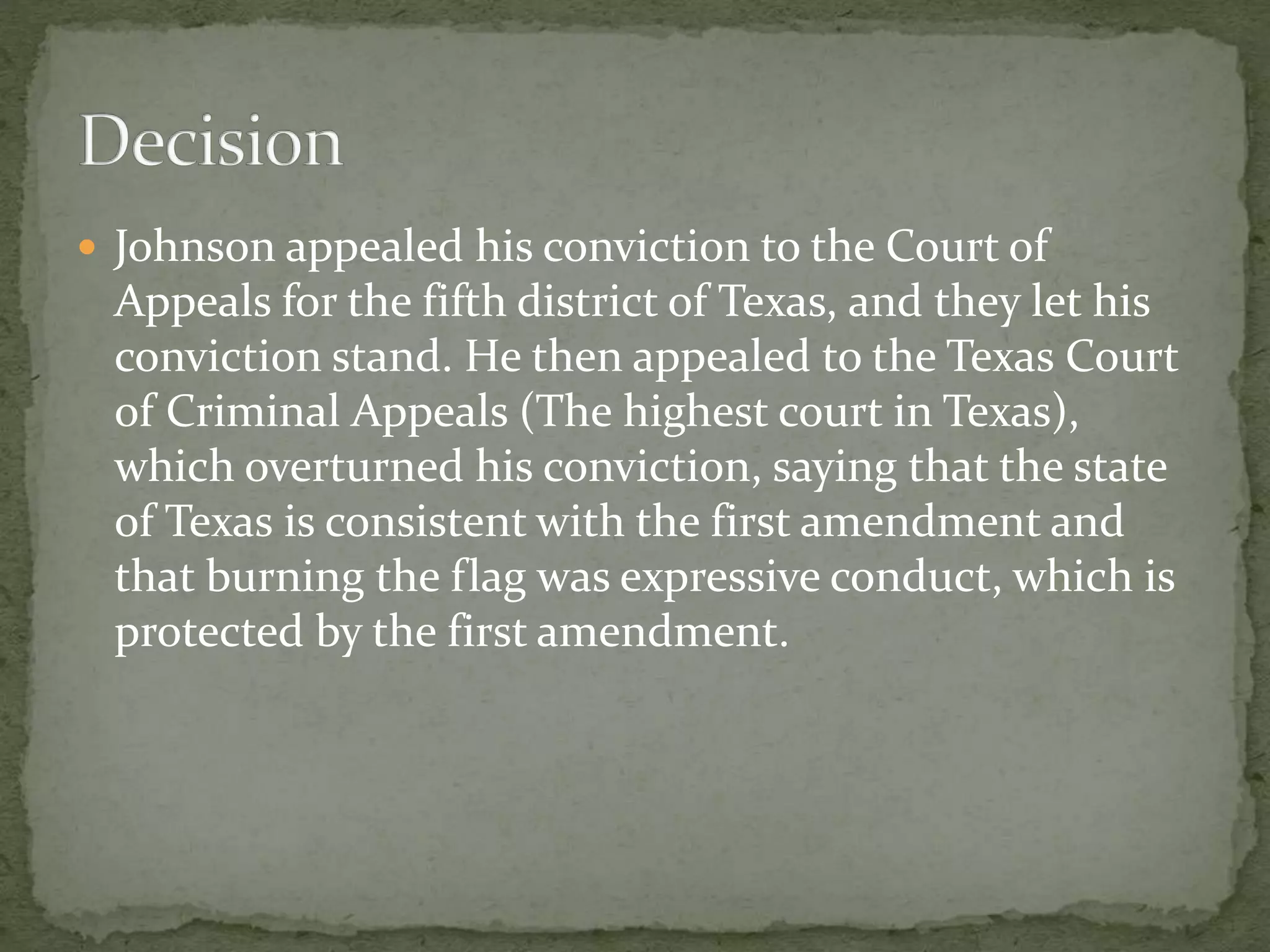 Texas v. johnson | PPTX