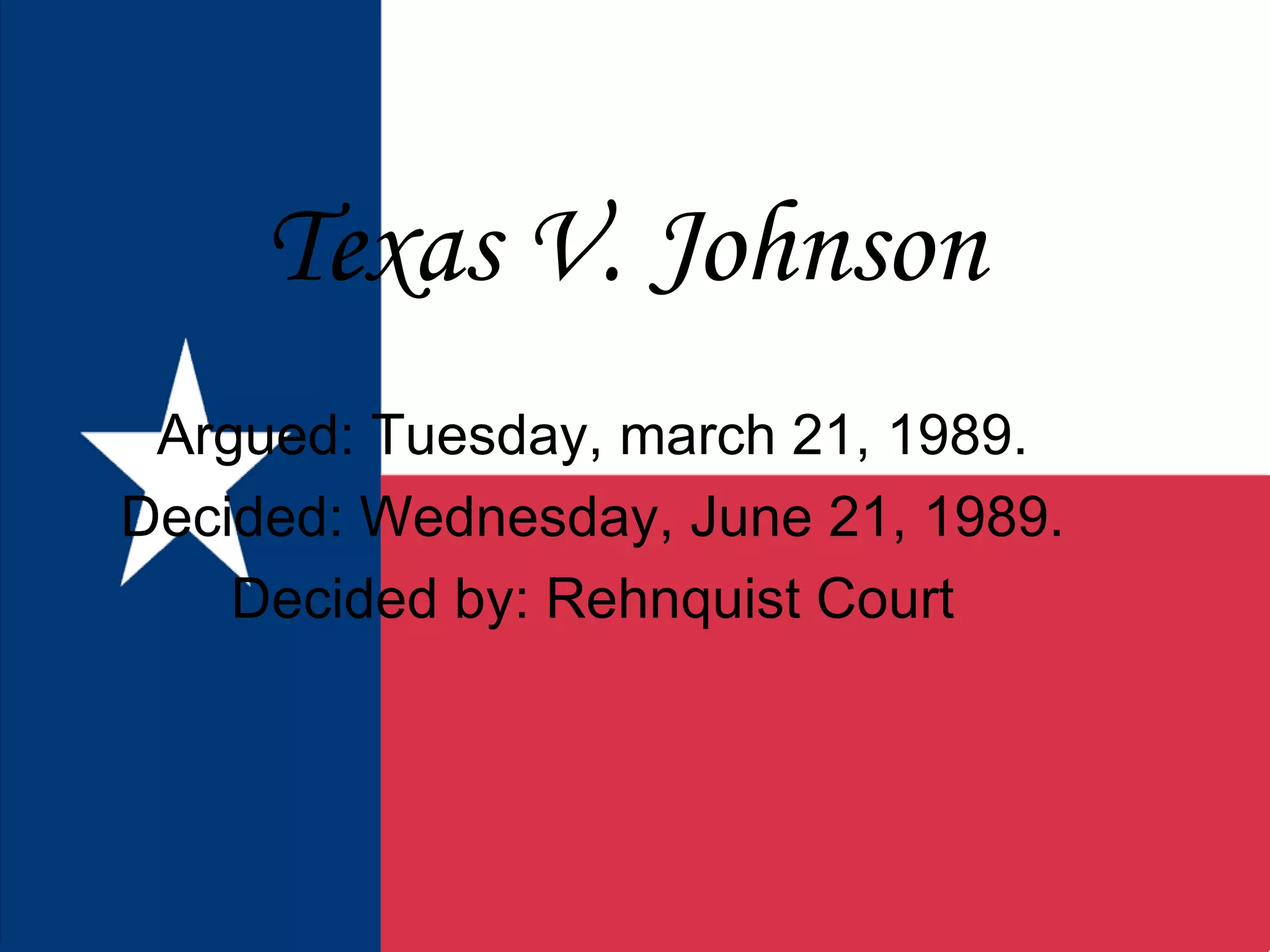 Texas v johnson power point | PPT