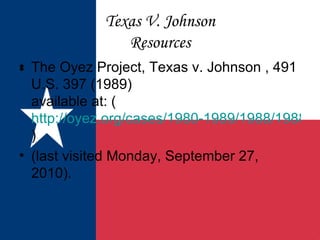 Texas v johnson power point | PPT
