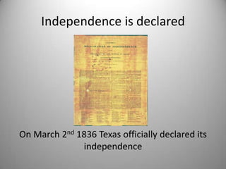 Texas war for independence real | PPTX | War and Conflicts