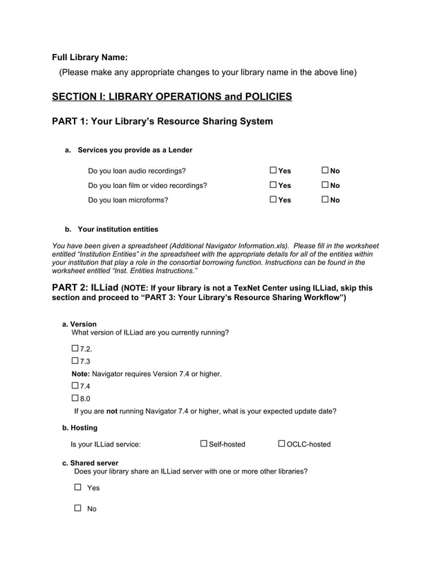 Texas wcn individual_library_questionnaire | PDF