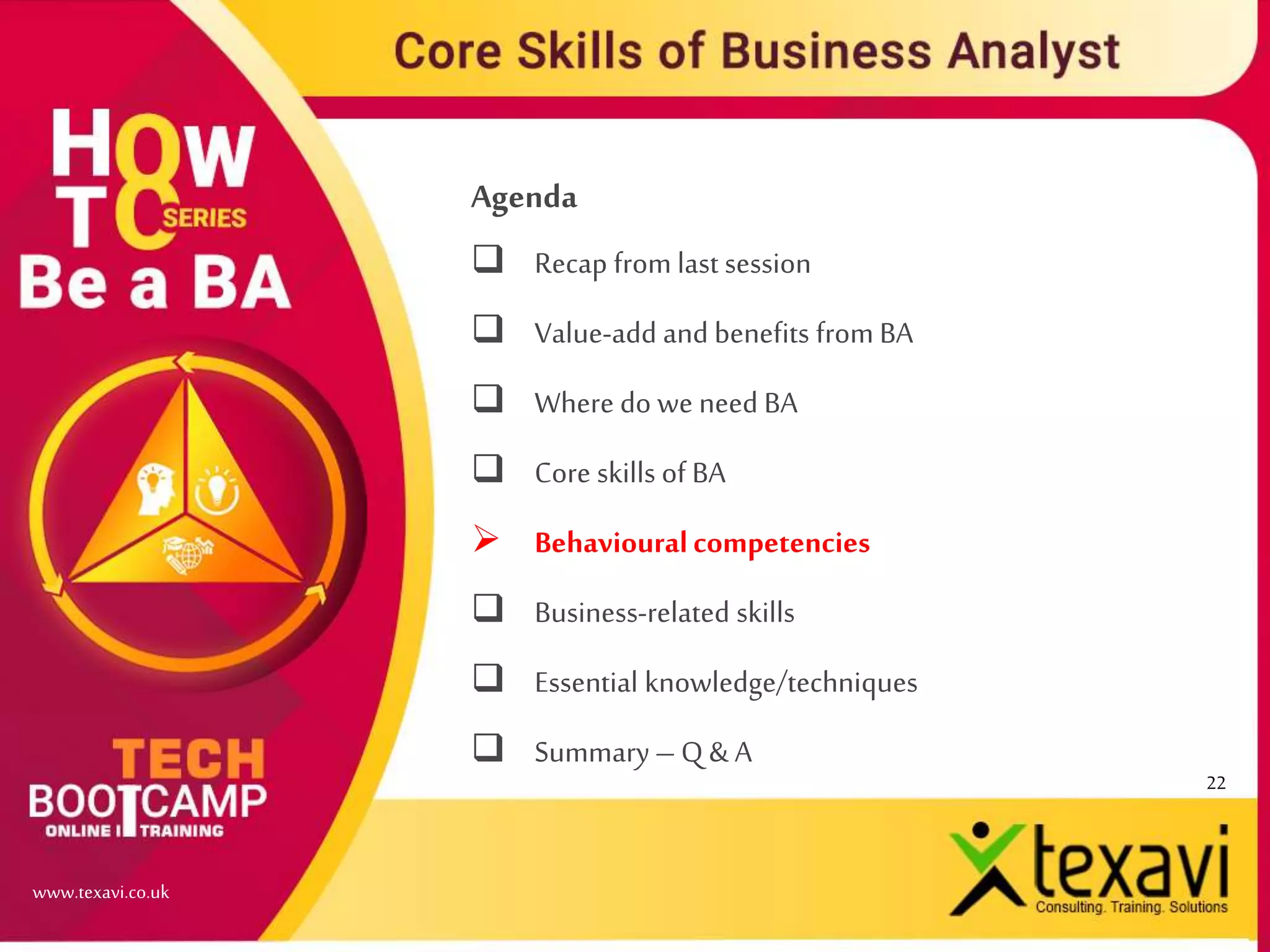 Business Analyst Skills and Competencies - Texavi Tech Bootcamp on How ... Business Analyst Skills and Competencies - Texavi Tech Bootcamp on How ...