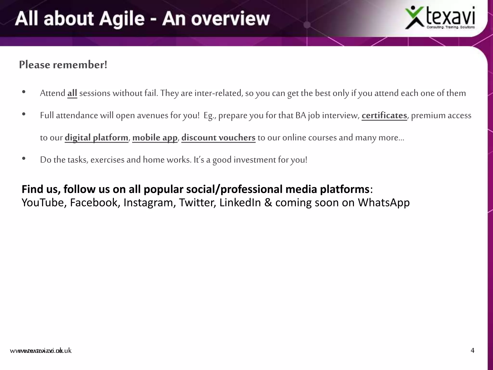 All about Agile, an Overview - Texavi Tech Bootcamp on How to be agile ... All about Agile, an Overview - Texavi Tech Bootcamp on How to be agile ...