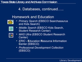 TexShare Databases Basic Reference Lesson 1 | PPT | Search | Internet