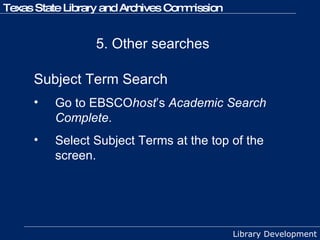 TexShare Databases Basic Reference Lesson 1 | PPT | Search | Internet