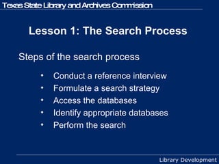 TexShare Databases Basic Reference Lesson 1 | PPT | Search | Internet