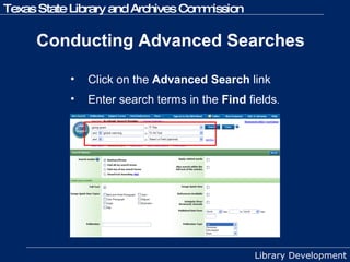 TexShare Databases Basic Reference Lesson 2 | PPT