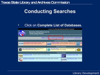 TexShare Databases Basic Reference Lesson 2 | PPT
