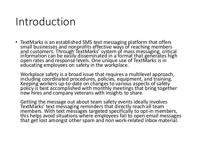 Using TextMarks SMS Text Messaging for Safety Meeting Announcements