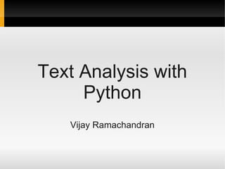 Text analysis using python | PPT