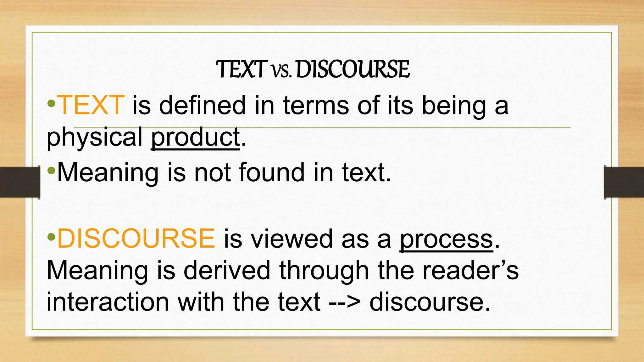 Text as Connected Discourse (HUMSS-11 SENIOR HIGH) | PPTX