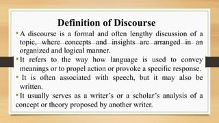 Text as Connected Discourse (HUMSS-11 SENIOR HIGH) | PPTX