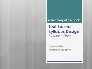 Text-based syllabus design | PPTX