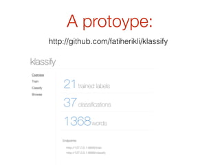 Klassify: Text Classification with Redis | PPT