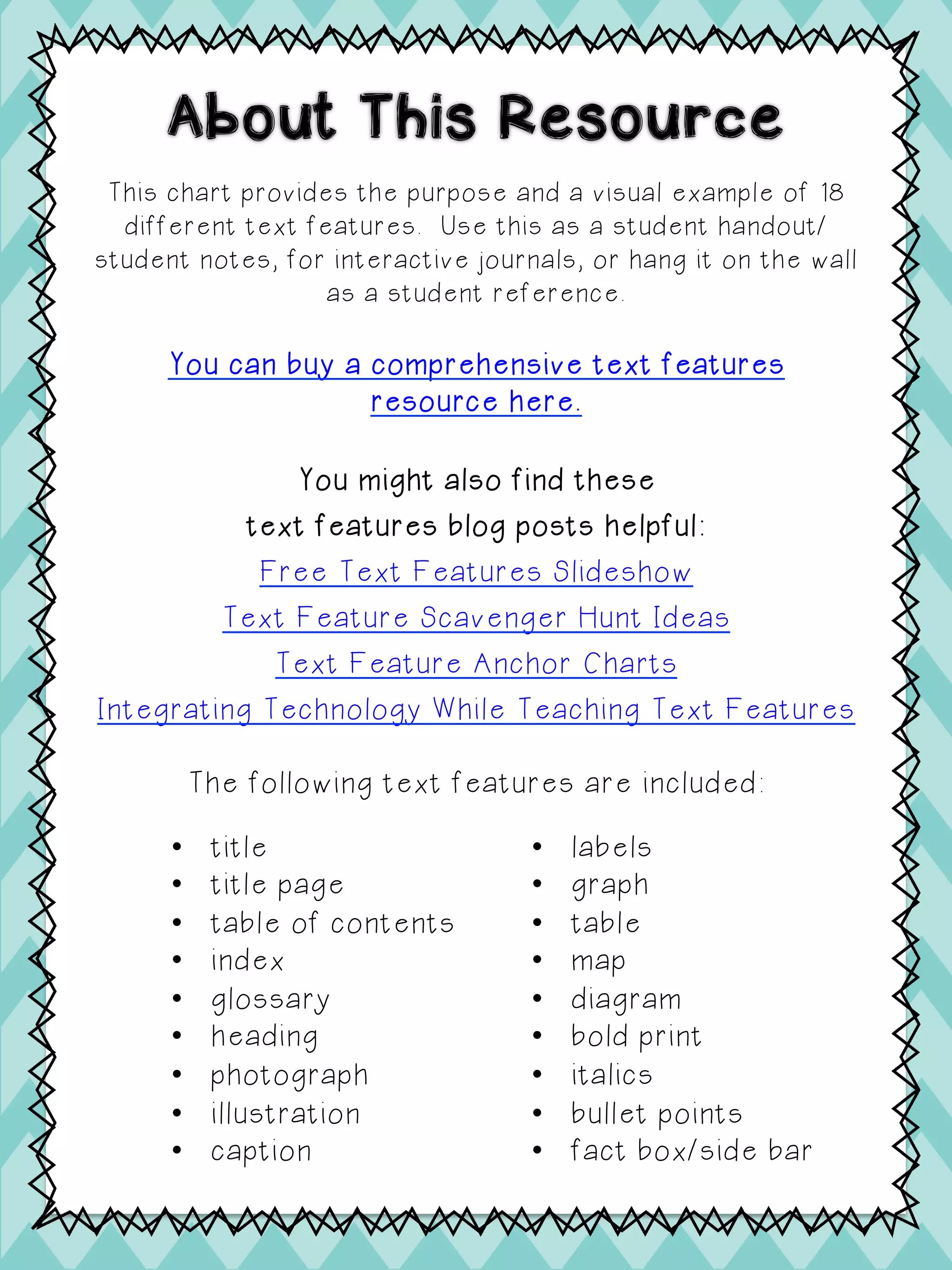 Text features-chart-freebie | PDF