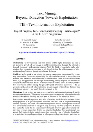 Text Mining: Beyond Extraction Towards Exploitation | PDF