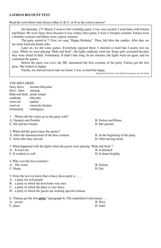 Text - Recount Text | PDF